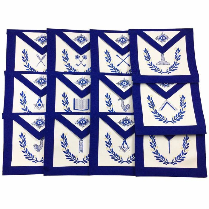 Officers Blue Lodge Officer Apron Set - Royal Blue Ribbon – Luxe Regalia