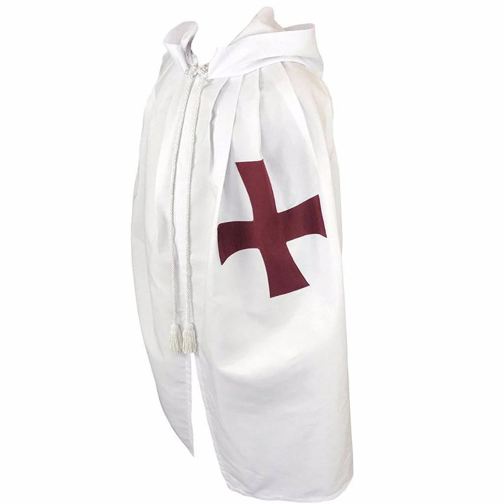 Knights Templar Mantle - White with Maroon Cross – Luxe Regalia